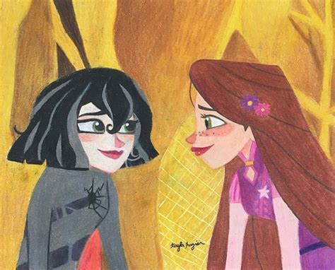 Rapunzel And Cassandra Colored Pencils Drawing By Kayla Frazier