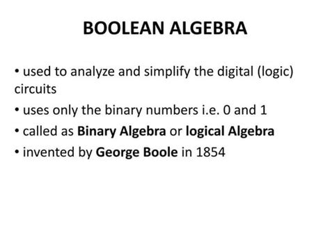 I Semester Unit 3 Boolean Algebrapptx