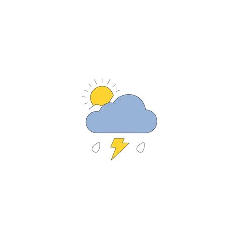 A Drawing Of A Cloud That Has A Lightning Bolt On It Premium Ai