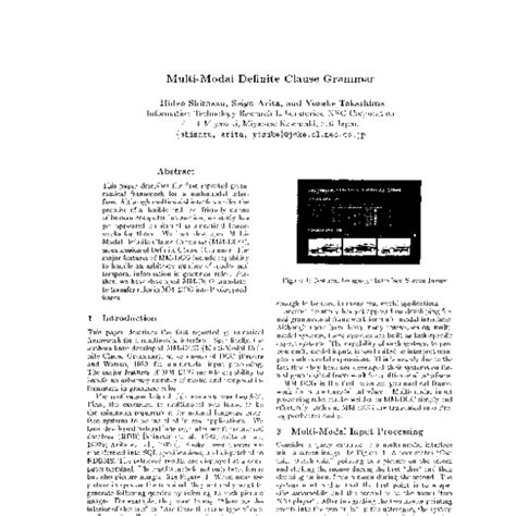 Multi Modal Definite Clause Grammar ACL Anthology