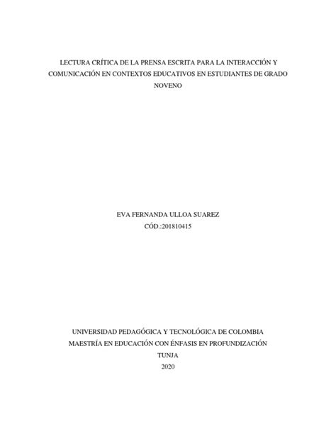 Lectura CrÍtica De La Prensa Escrita Para La InteracciÓn Pdf