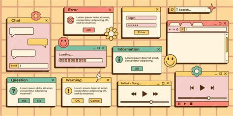 Premium Vector Vector Set Of Retro Vaporwave Computer Interface
