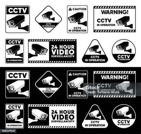 Cctvを修正しました看板cctvのコレクションシンプルなビデオ監視閉回路テレビ防犯カメラのコンセプトベクターイラスト こっそりのベクター