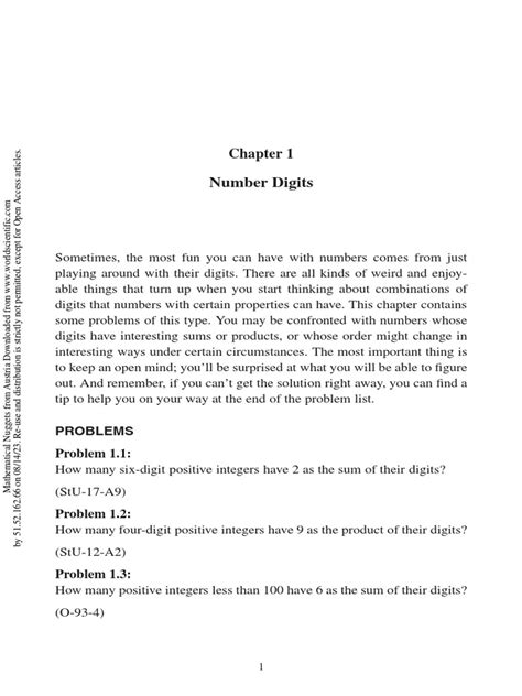 number digits problems problem 1 1 pdf numbers decimal