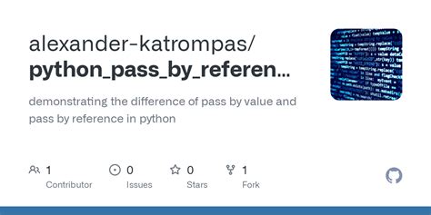 Github Alexander Katrompaspythonpassbyreferenceandvalue