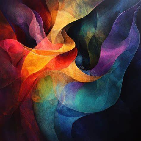 Abstract Colorful Flowing Shapes In Vibrant Swirls And Patterns Stock Illustration