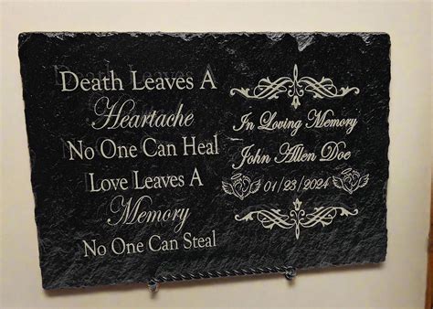 Custom Laser Engraved Memorial Slate Plaque Our Creative Habits