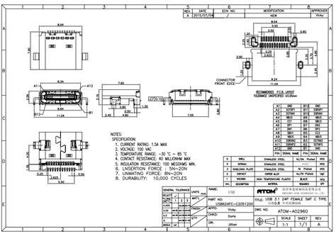 Usb Type C Socket Connector For Touch Panel Lcd Display Buy Usb C Type Connector Usb Type C
