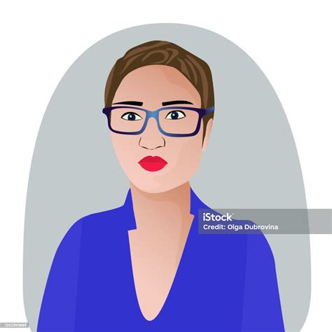 一個成功的商業女性的肖像短髮 眼鏡商業風格歐洲年輕成功女性化身向量圖 平面設計向量圖形及更多businesswear圖片