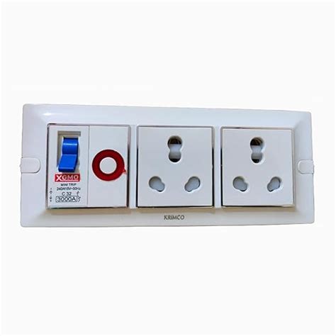 16 Amp Switch Board Modular 2 Socket With Mcb And Indicator 25 Ampere Socket 2500 Watt 4 Meter