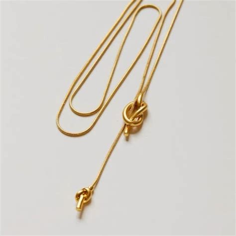 Gold Lariat Necklace Etsy