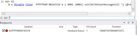 Setting A Conditional Kernel Breakpoint In Windbg Grinds The Debuggee Os To A Halt Reverse