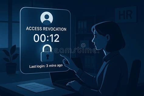 Illustration Of Access Revocation Alert On A Computer Screen Depicting Security Breach And