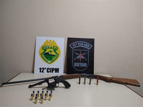 Homem que portava revólver e munições preso na região Jornal de Beltrão