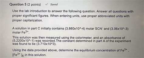 solved question 5 2 ﻿points ﻿saveduse the lab