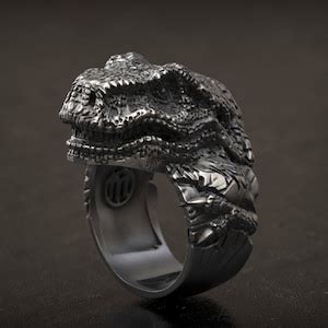 T Rex Ring Dinosaurs Ring Jurassic Park Ring Biker Ring Man Ring Unique Punk Ring D Print