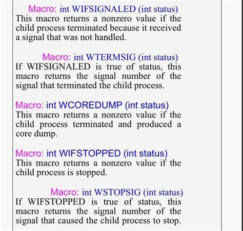 Solved Macro Int WIFSIGNALED Int Status This Macro Chegg