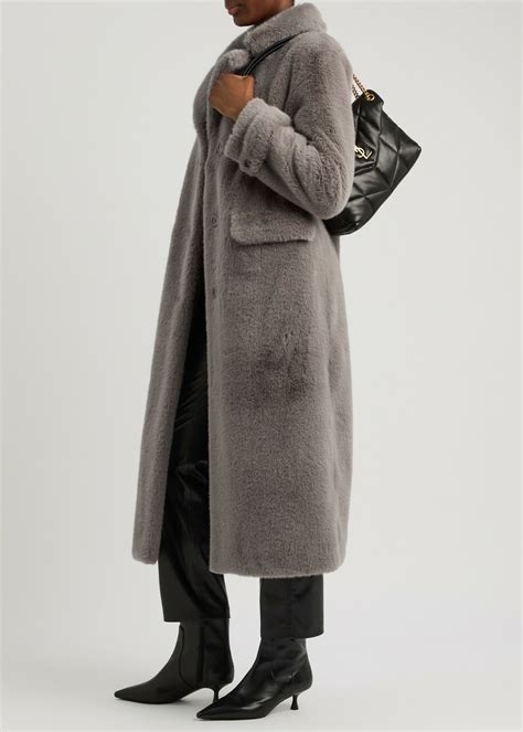 Herno Faux Fur Coat Grey Herno