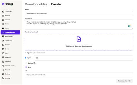 Add Link As Downloadable Forento Blog