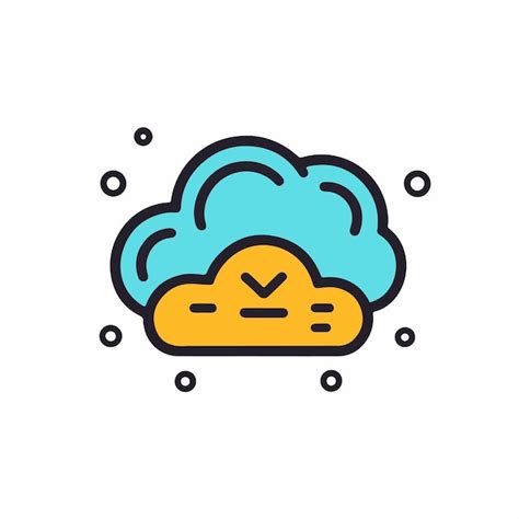 Premium Vector Cloud Syncing Sync Data Synchronization Flat Icon Green And Yellow Sign And