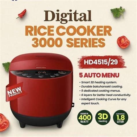 Promo Philips Digital Rice Cooker Hd4515 29 Diskon 23 Di Seller