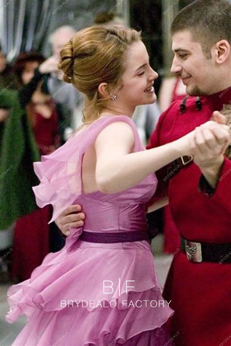 Hermione Granger Yule Ball Pink Ruffled A Line Party Dress Harry Potte