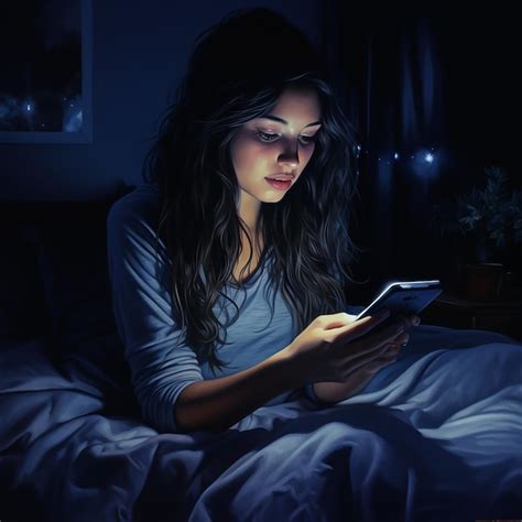 A Woman Is Reading A Book In A Dark Room Premium AI Generated Image