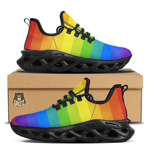 Rainbow Flag Lgbt Pride Print Black Running Shoes Grizzshopping