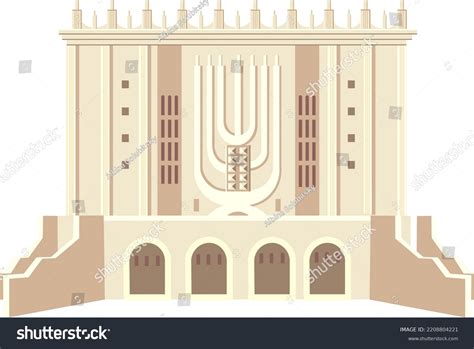 Jewish Synagogu Building Light Stone Building Stock Vector Royalty