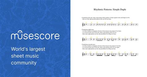 Rhythmic Patterns Simple Duple Sheet Music For Piano Solo Easy