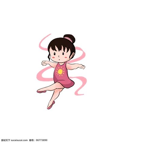 手绘卡通女孩健美操素材图片下载 素材编号06773890 素材天下图库