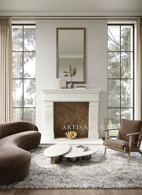 Artisan Kraft Nova French Cast Stone Fireplace Surround With Beveled