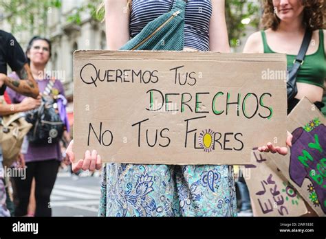 Buenos Aires Argentina March 8 2024 International Women Strike
