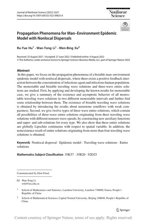 Propagation Phenomena For Manenvironment Epidemic Model With Nonlocal