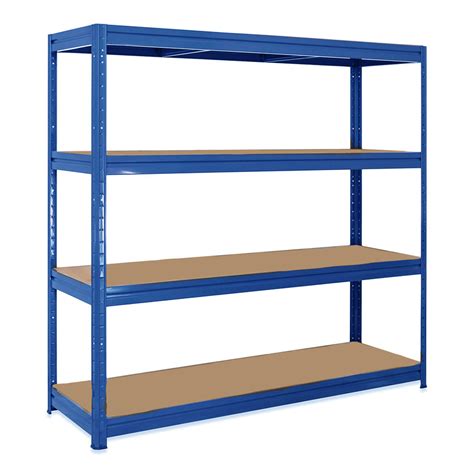 2x Storalex Hrx Heavy Duty Shelving 1770mm High Blue With 12x 62l