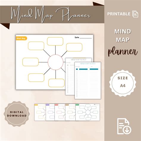 Mind Map Planner Mind Mapping Printable Mind Map Template Etsy