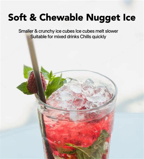 Nugget Ice Maker Countertop Portable Crushed Sonic Ice Machine Self Cleaning