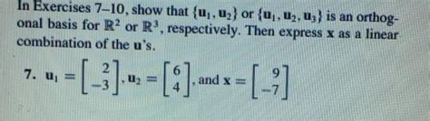Solved Let Uj And W Span U Uz Use The Fact That U Chegg Com