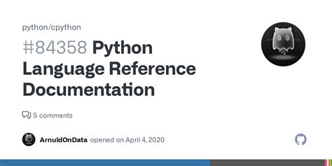 Python Language Reference Documentation Issue 84358 Python Cpython