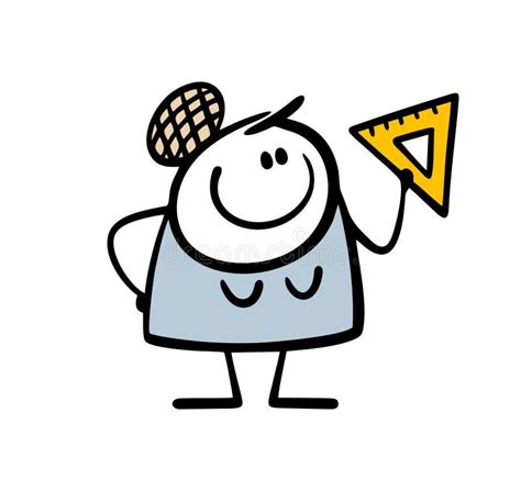 Cute Funny Stickman Guy Holding A Mug With A Hot Drink Vector Illustration Of Coffee Or Tea