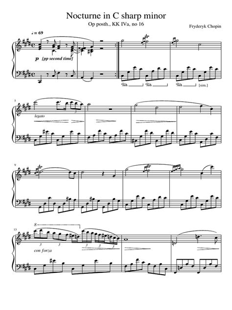 Nocturne In C Sharp Minor Op Posth Kk Iva No 16 Pdf