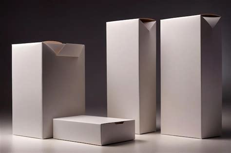 Premium Photo Product Packaging Mockup Photo Of Set Of White Box Tall