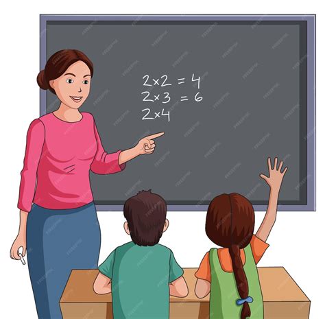 Illustration Montrant Une Scène De Classe Avec Un Enseignant Enseignant
