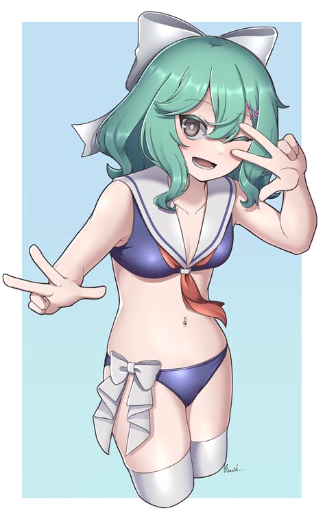 Bismuth Paravene Original Highres 1girl D Bikini Blue