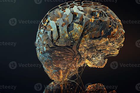 Artificial Intelligence Human Neural Network Brain Futuristic Digital Brain Technology Concept