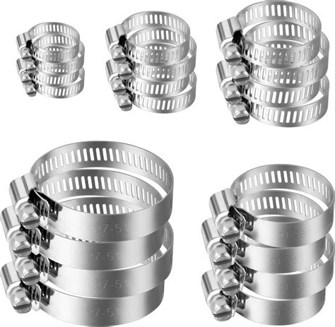 Flintronic Collier De Serrage Tuyau 20pcs Colliers De Serrage En Acier