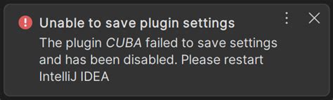 Unable To Save Plugin Settings CUBA Platform