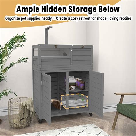 Reptile Accessories Tortoise Habitat Wooden Tortoise House Indoor