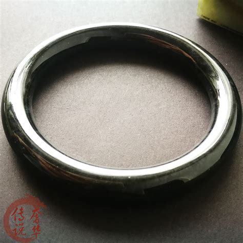 奢华传说珠宝解水逆缘系列乌鸡黑冰翡翠手镯玉镯配证书圆条镯 虎窝淘