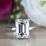 Hidden Halo 5 Carat Emerald Cut Diamond Ring In Platinum